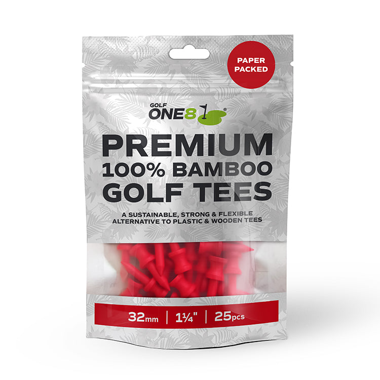 Golf One8 Castle Bamboo Golf Tees - Red 32mm — Andrew Morris Golf